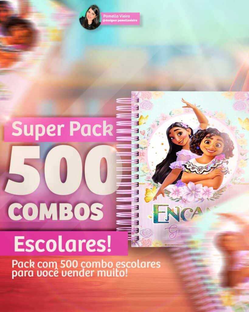 SUPER PACK ESCOLAR 500 TEMAS - Pâmella Vieira Designer